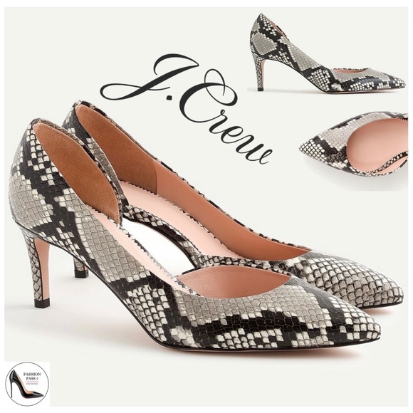 J. Crew | Shoes | Jcrew Lucie Colette Snake Embossed Leather Pumps ...